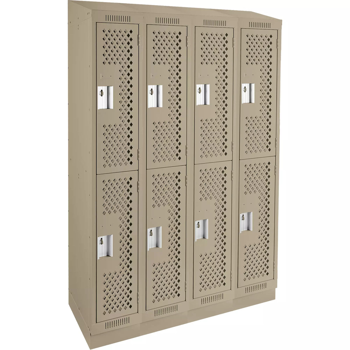 Clean Line™ Lockers, 2 -tier, Bank of 4, 48" x 18" x 82", Steel, Beige ...