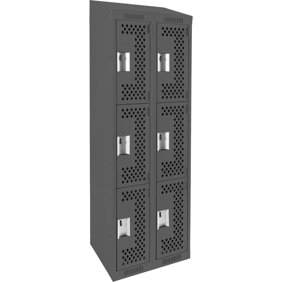 Clean Line™ Lockers, 3 -tier, Bank of 2, 24" x 18" x 78", Steel, Charc ...