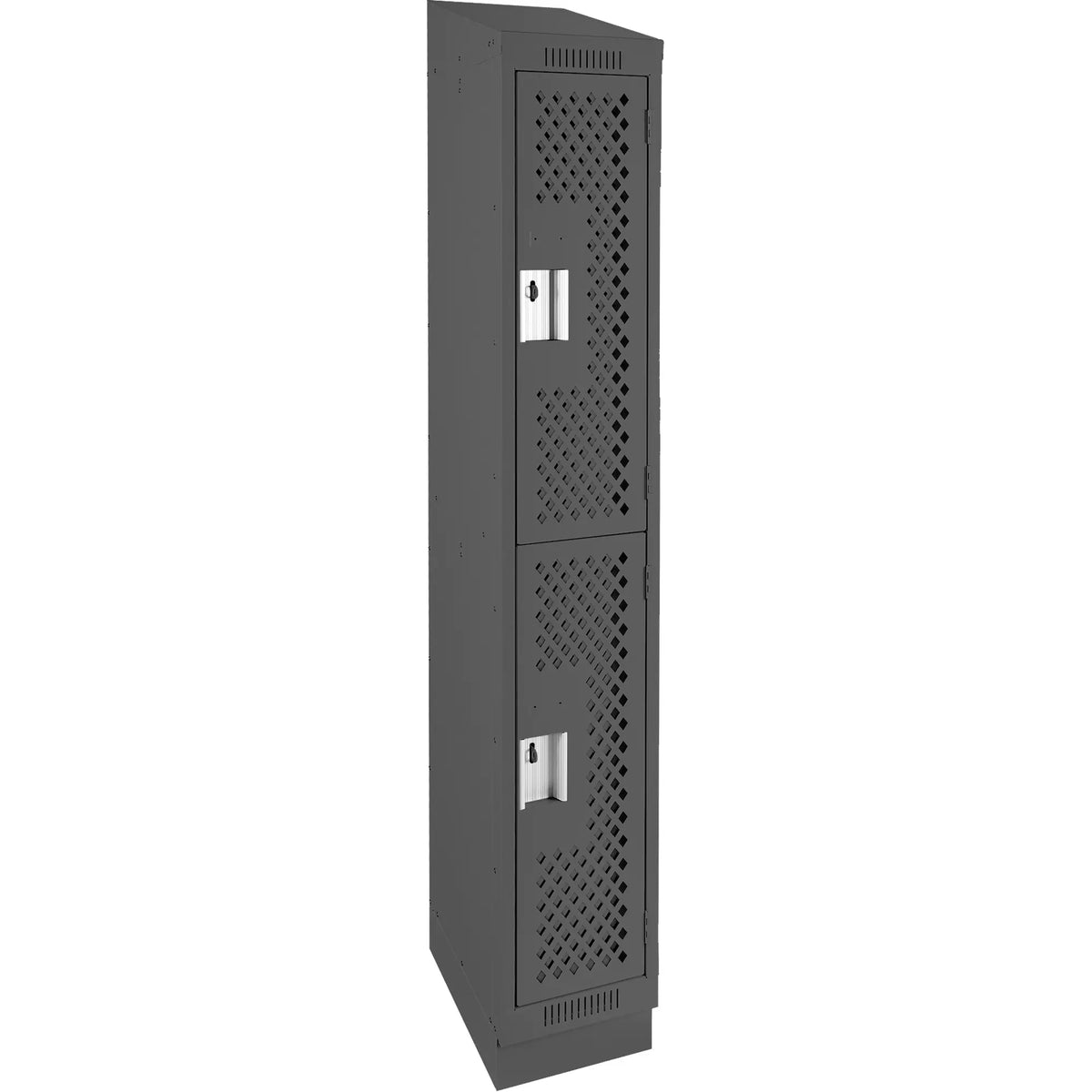 Clean Line™ Lockers, 2 -tier, 12" x 18" x 82", Steel, Charcoal, Rivet ...