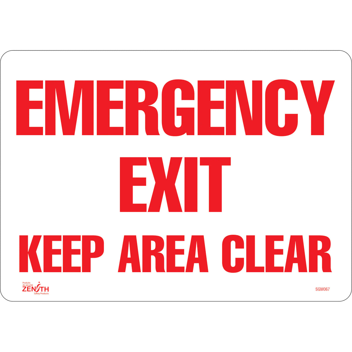 "Emergency Exit" Sign, 10" x 14", Vinyl, English Each — Solutions ...
