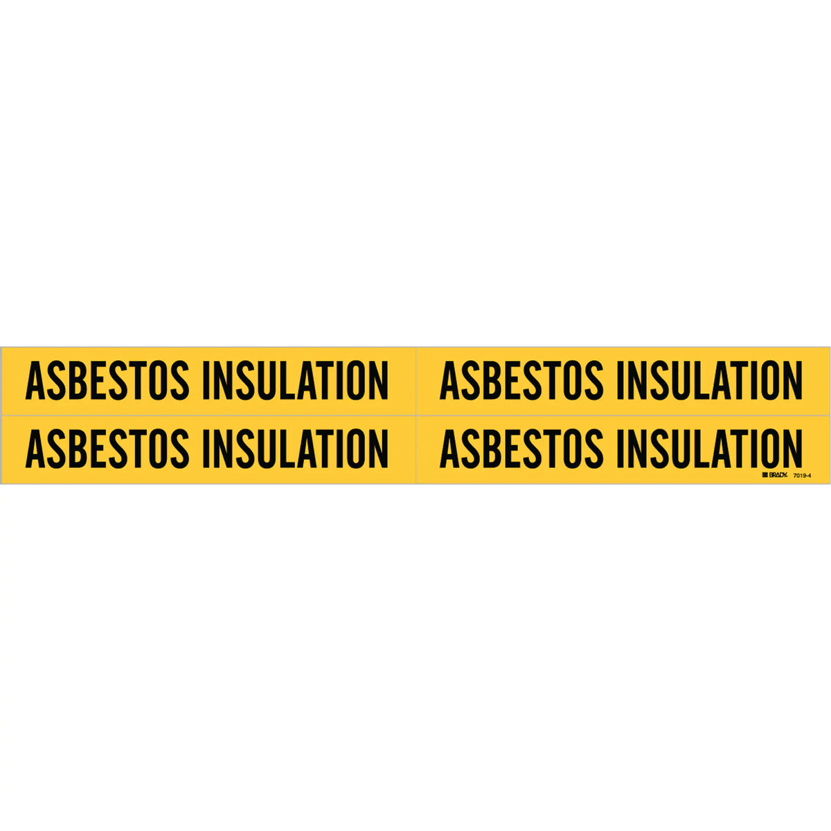 "Asbestos Insulation" Pipe Markers, 7" W x 1-1/8" H, 3/4" - 2-3/8" Pip ...