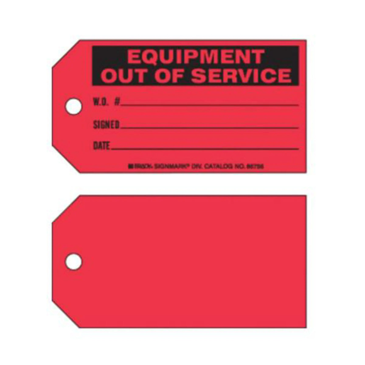 "Equipment Out of Service" Tags, Paper, 5-3/4" W x 3" H, English Pack ...