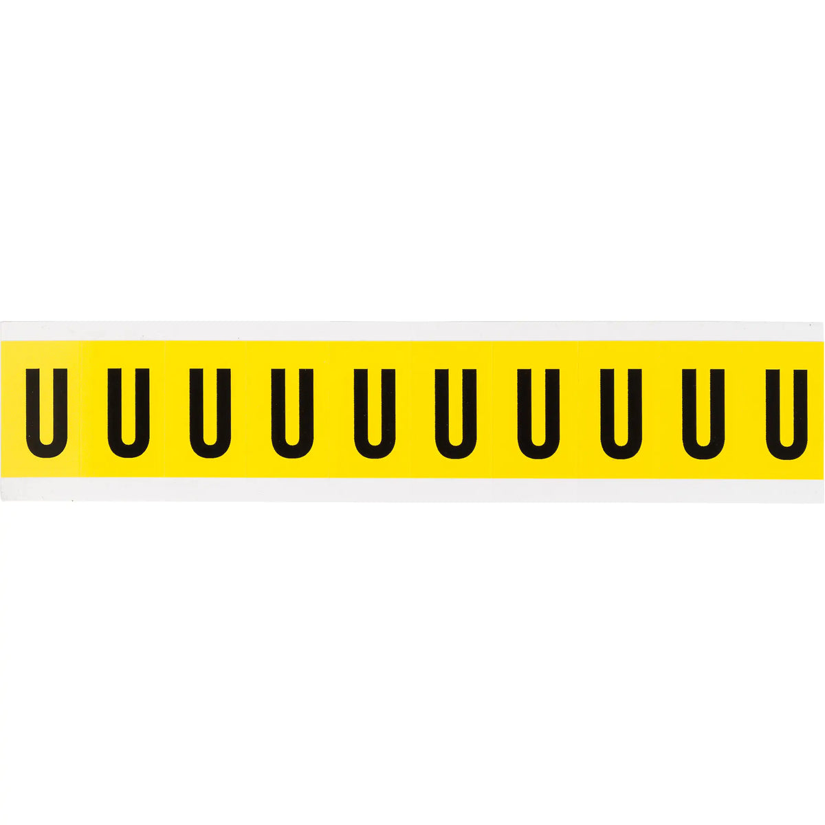 Repositionable Individual Number & Letter Label, U, 1" H, Black on Yel ...